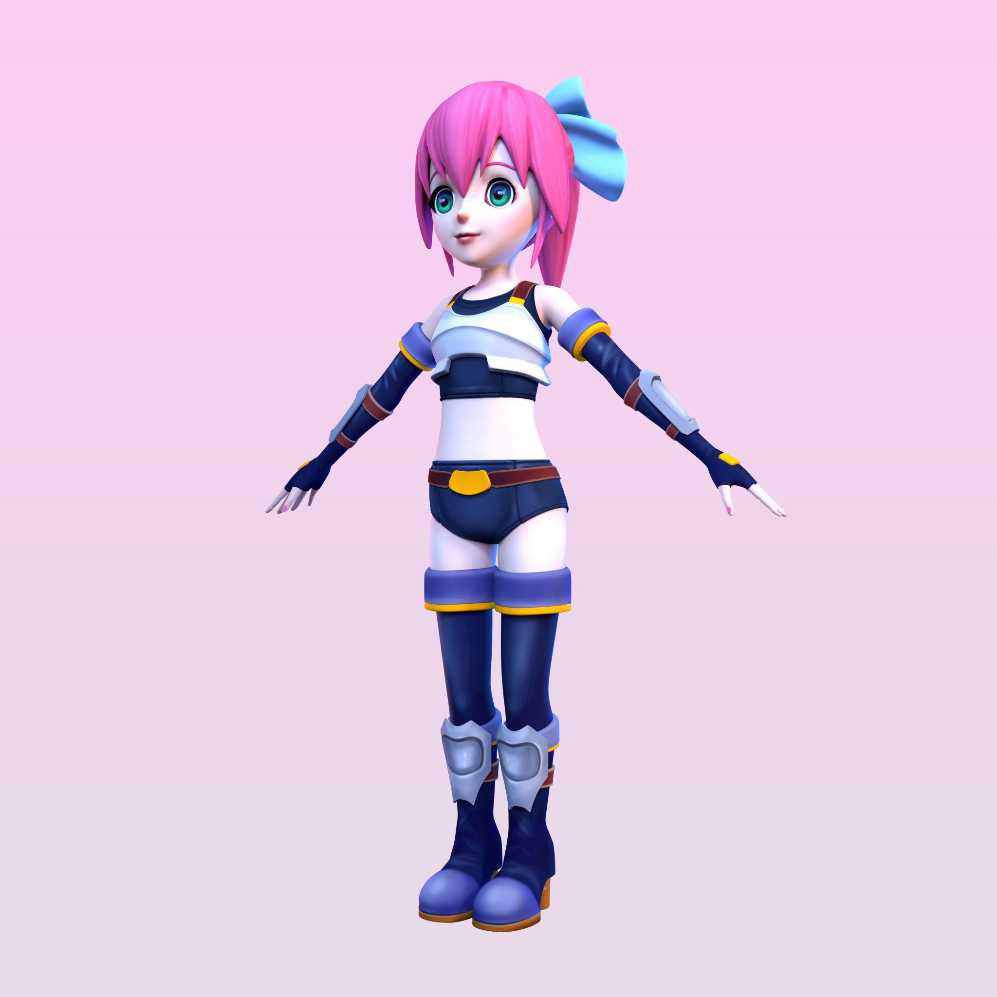 Female Warrior RIG 3D model rigged | CGTrader