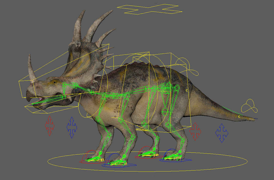 Dinosaur Styracosaurus Rig 3D model rigged | CGTrader