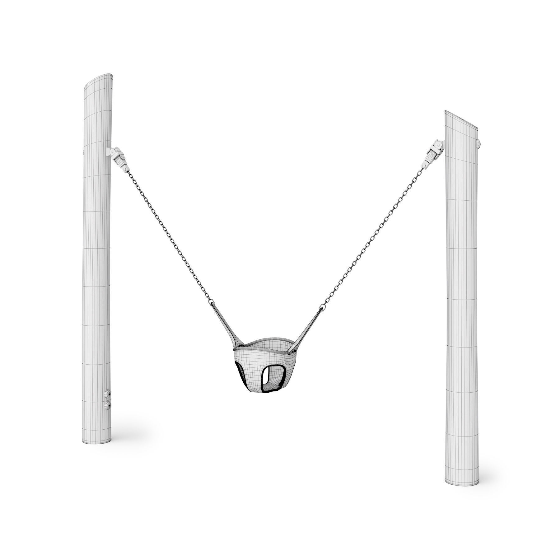 Single swing for kids Kompan 3D model | CGTrader