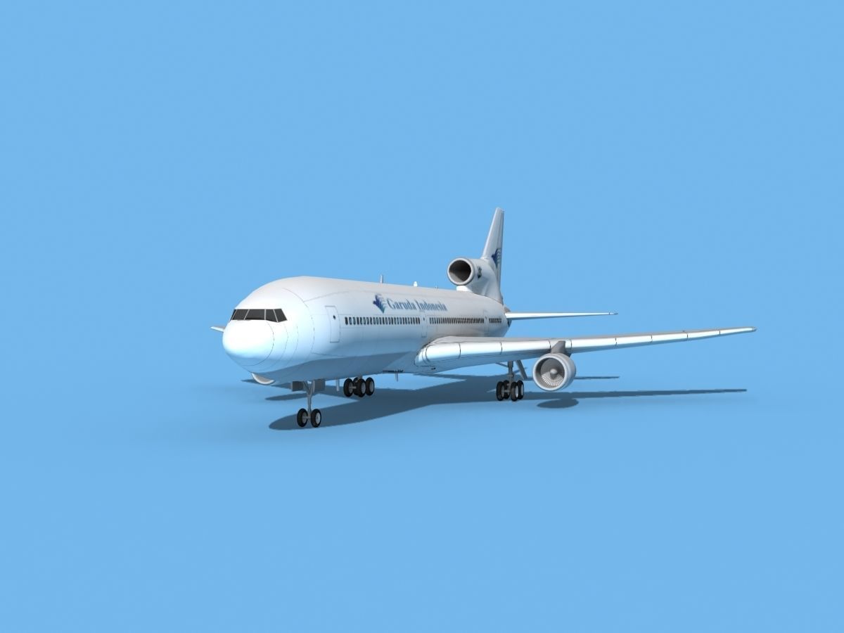 Lockheed L-1011 Garuda Indonesia 3D model rigged | CGTrader