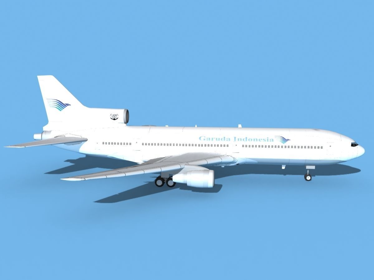 Lockheed L-1011 Garuda Indonesia 3D model rigged | CGTrader