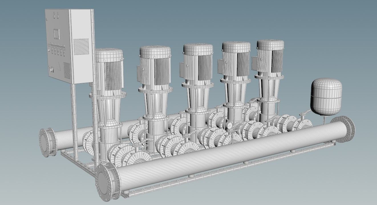 Pump station 3D model | CGTrader