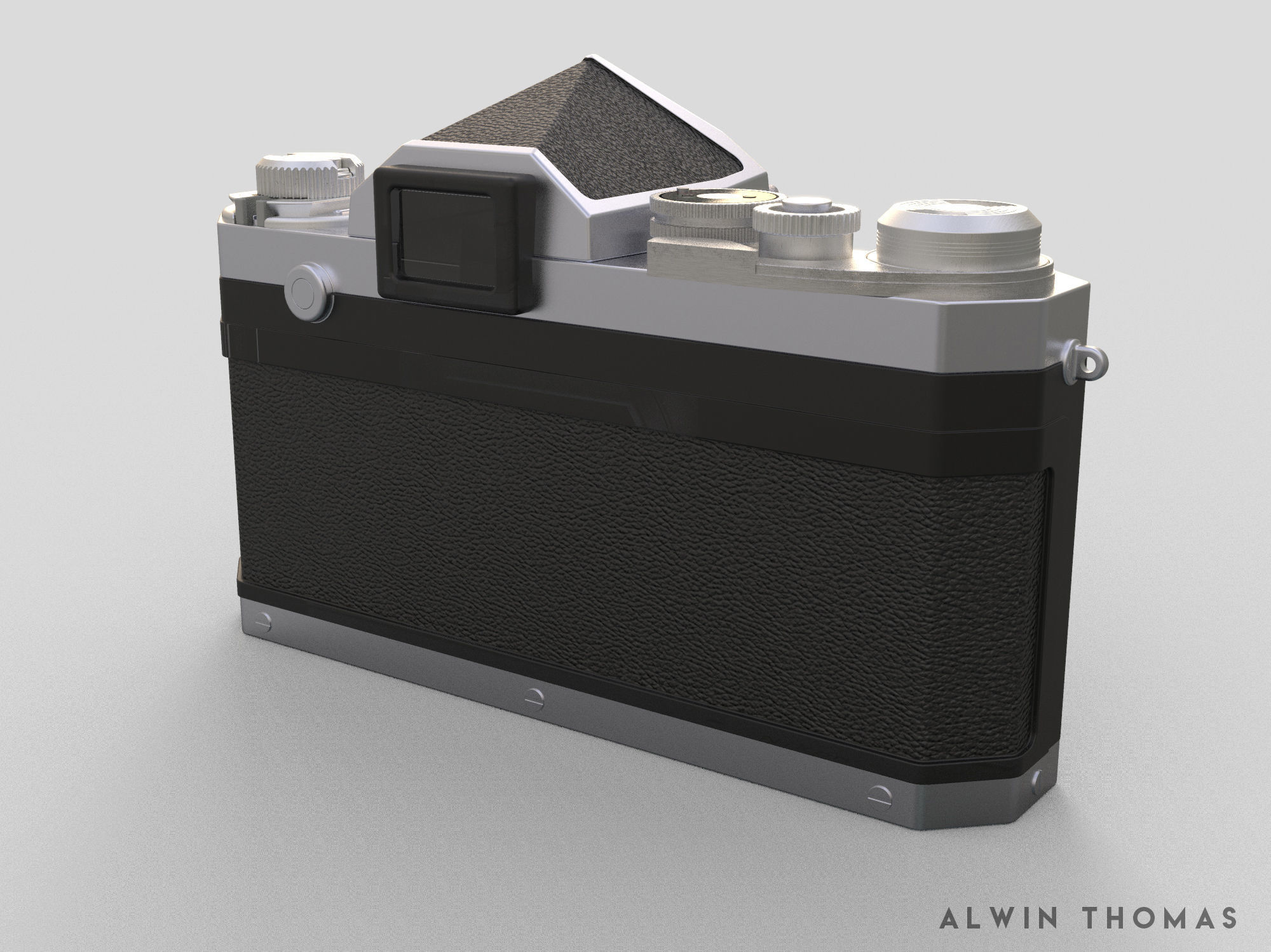 NIKON F camera on wooden table 3D model | CGTrader