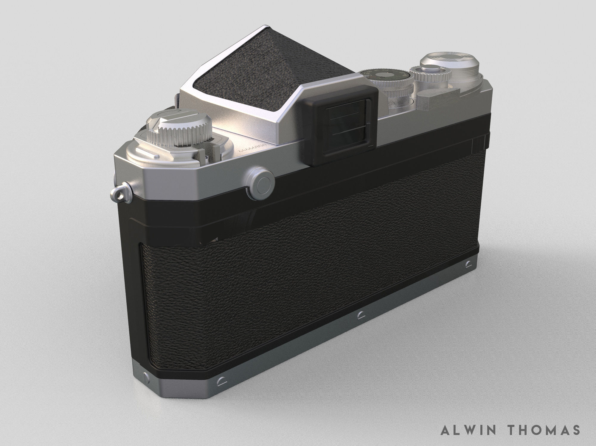 NIKON F camera on wooden table 3D model | CGTrader