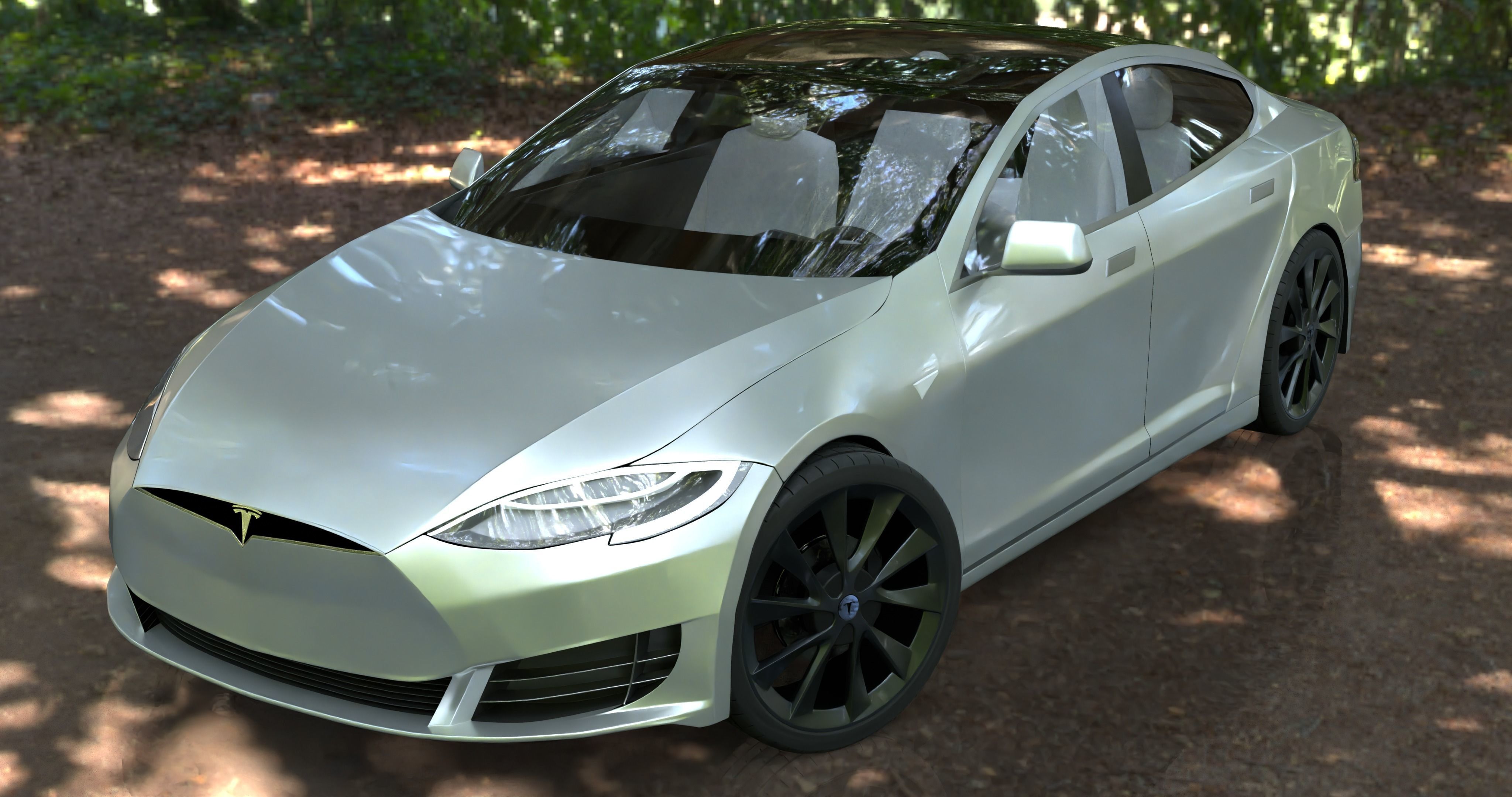cool car tesla model s 3D model blender 3D model rigged | CGTrader