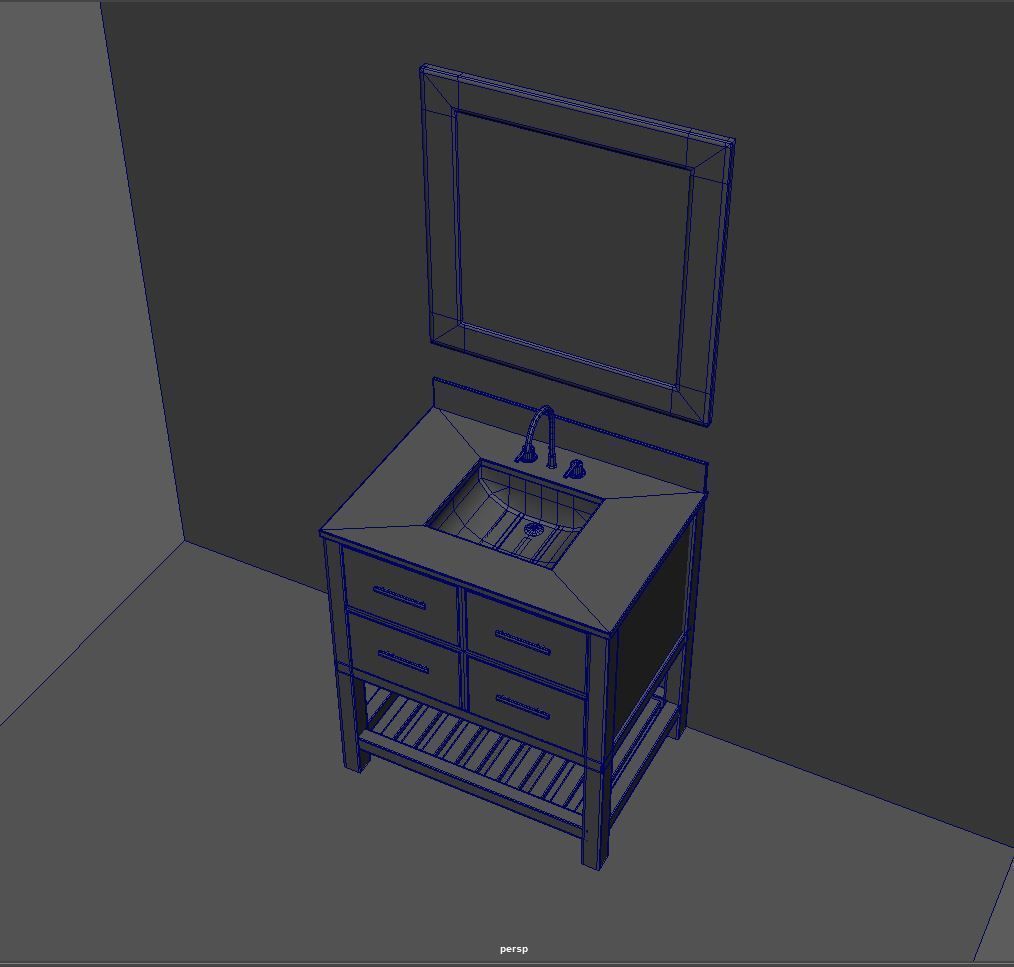 3D model Bathroom Vanity Gaming 3D Model VR / AR / low-poly rigged ...