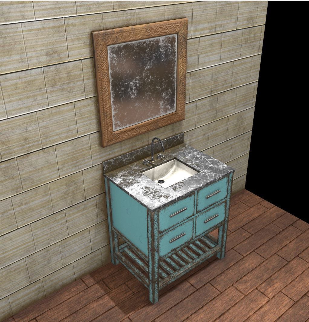 3D model Bathroom Vanity Gaming 3D Model VR / AR / low-poly rigged ...
