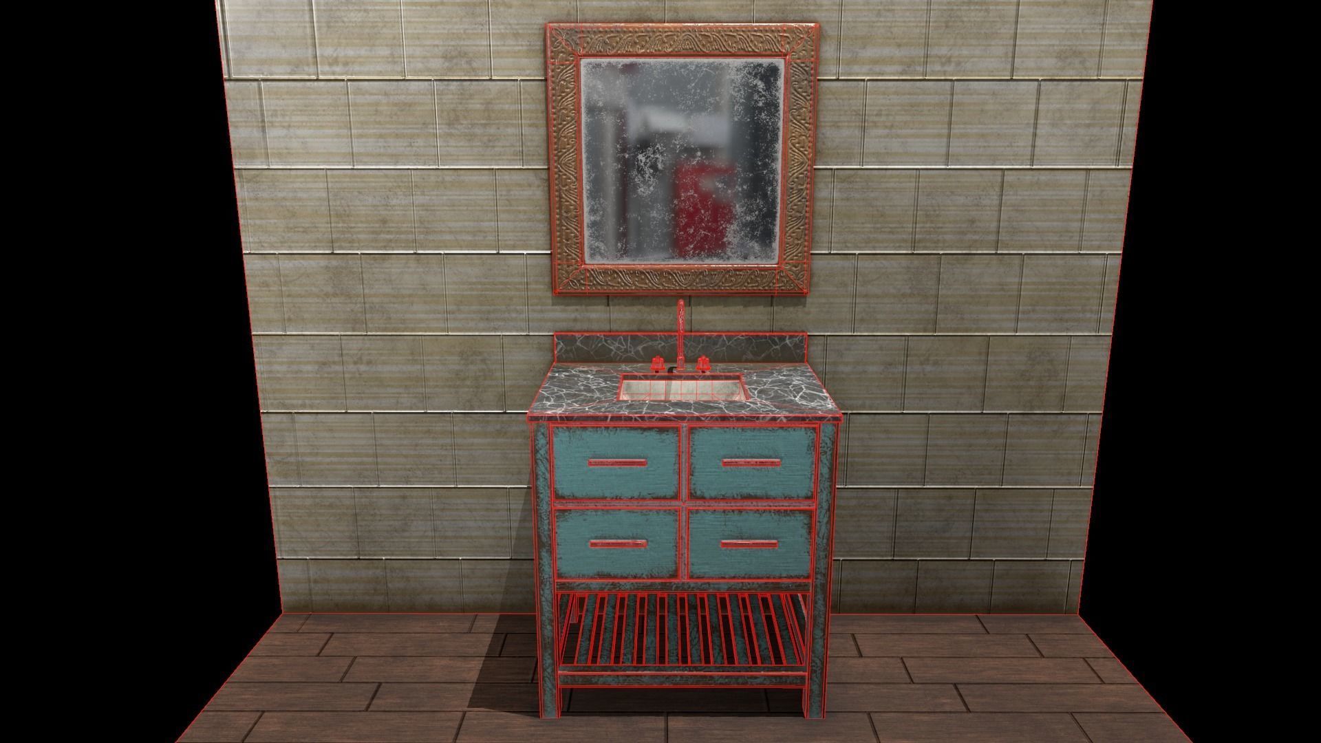 3D model Bathroom Vanity Gaming 3D Model VR / AR / low-poly rigged ...