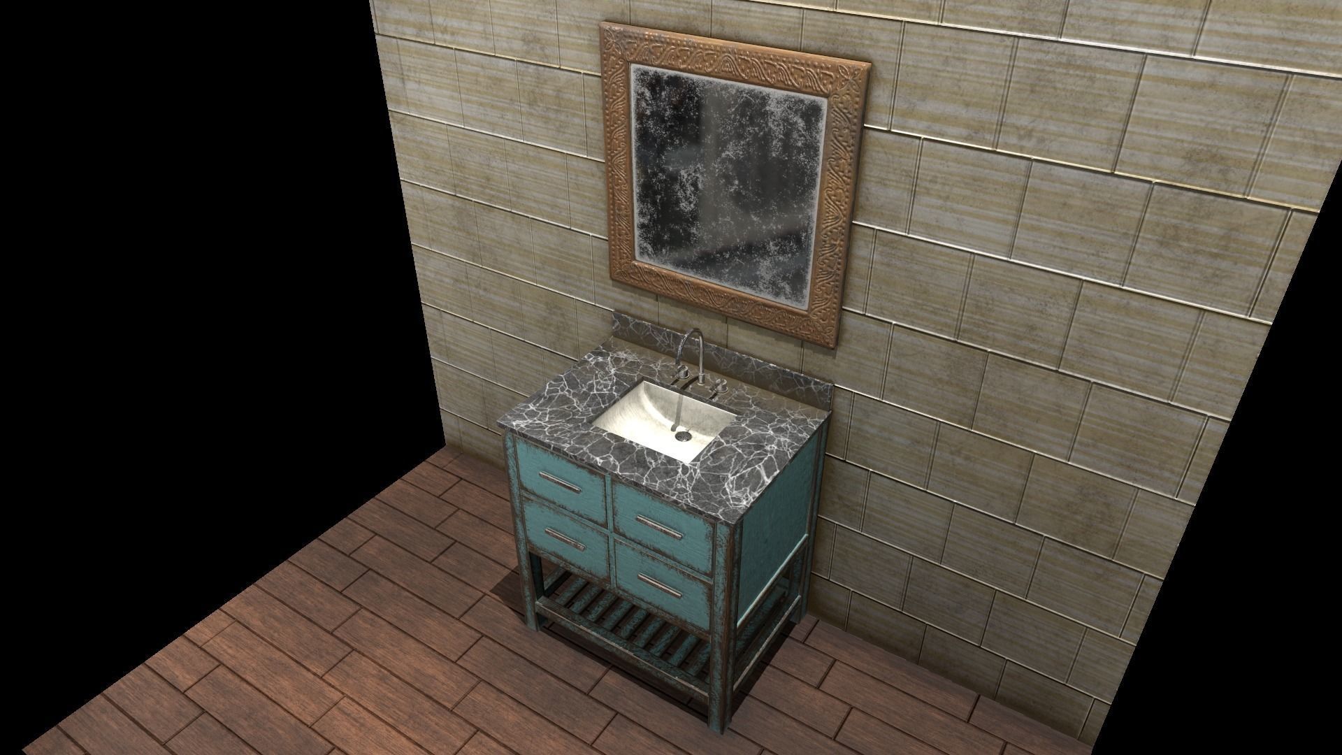 3D model Bathroom Vanity Gaming 3D Model VR / AR / low-poly rigged ...