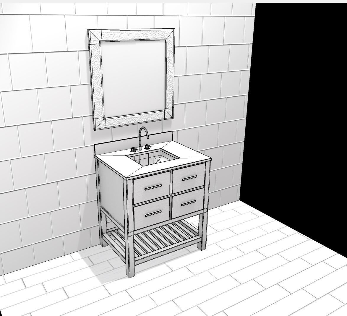 3D model Bathroom Vanity Gaming 3D Model VR / AR / low-poly rigged ...