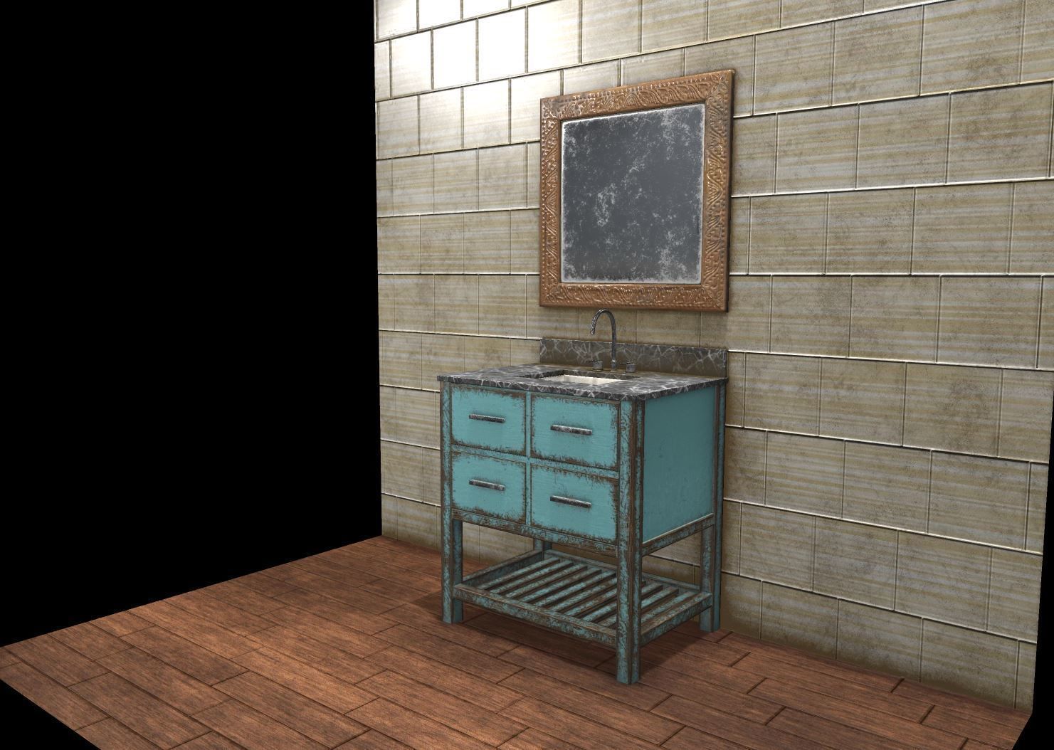 3D model Bathroom Vanity Gaming 3D Model VR / AR / low-poly rigged ...