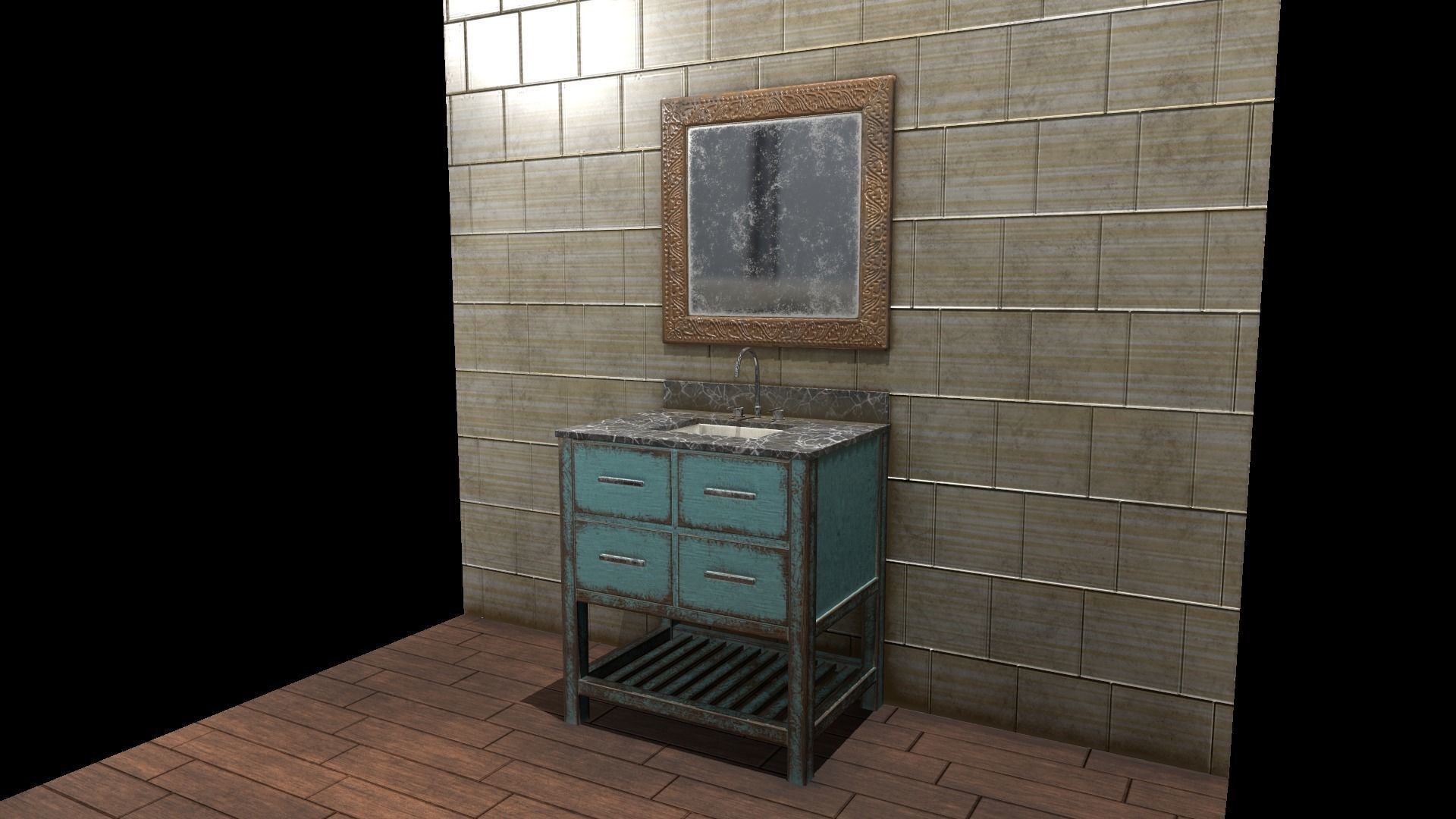 3D model Bathroom Vanity Gaming 3D Model VR / AR / low-poly rigged ...