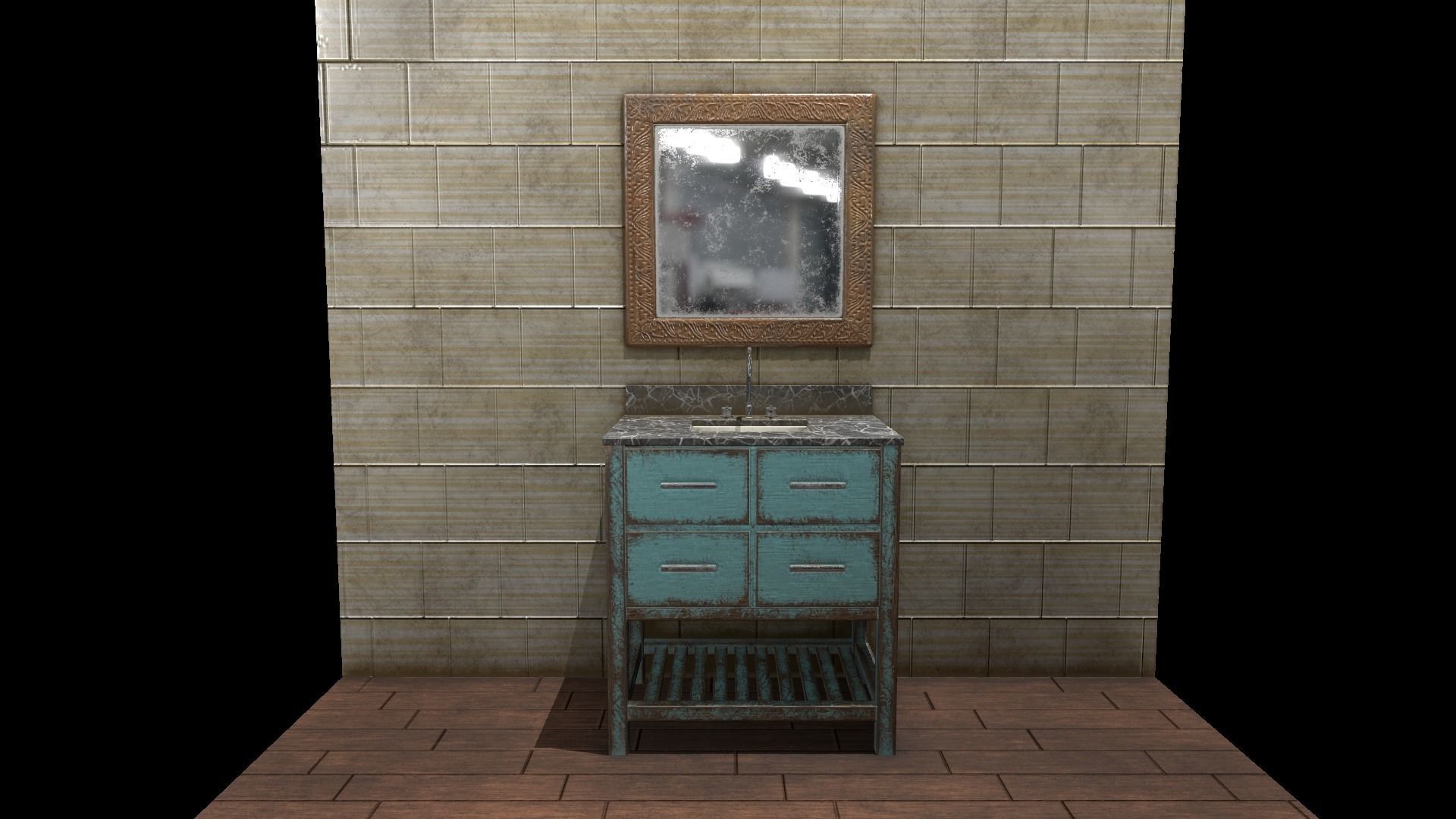 3D model Bathroom Vanity Gaming 3D Model VR / AR / low-poly rigged ...