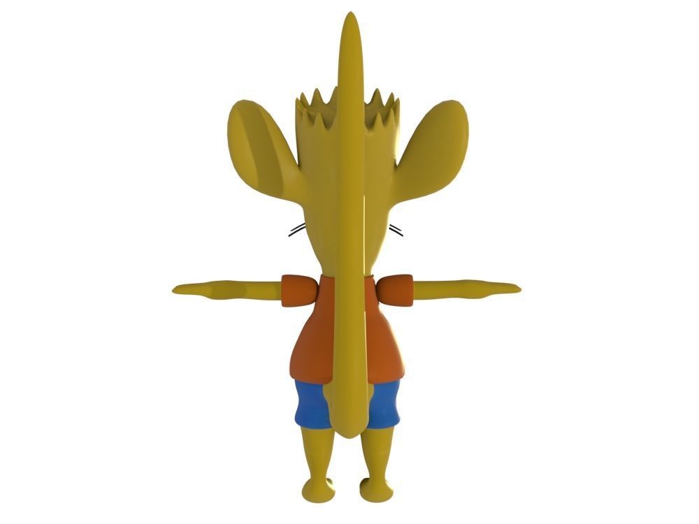 3D model Low-Poly Bart Simpson rat boy 3D rigged character Cartoon VR ...