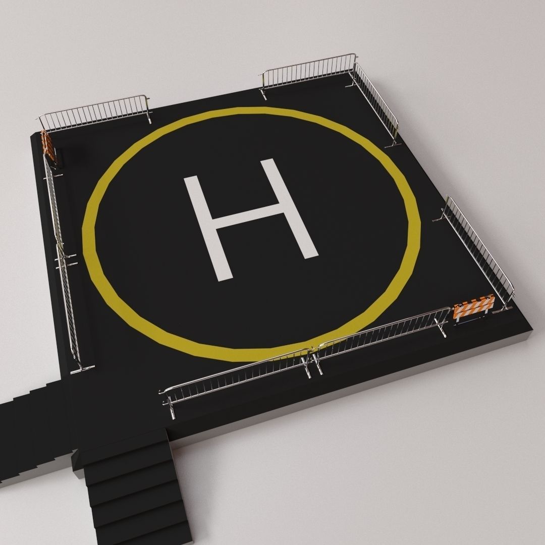 Helipad parking lot with letter h 3D model | CGTrader