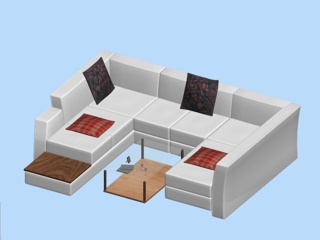 mebel sectional sofa with coffee table 3D model 3D printable | CGTrader