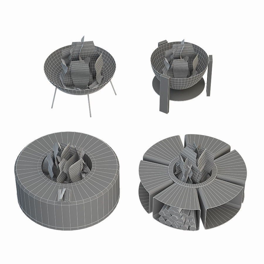 Modern Outdoor Fire Pits 3D model | CGTrader