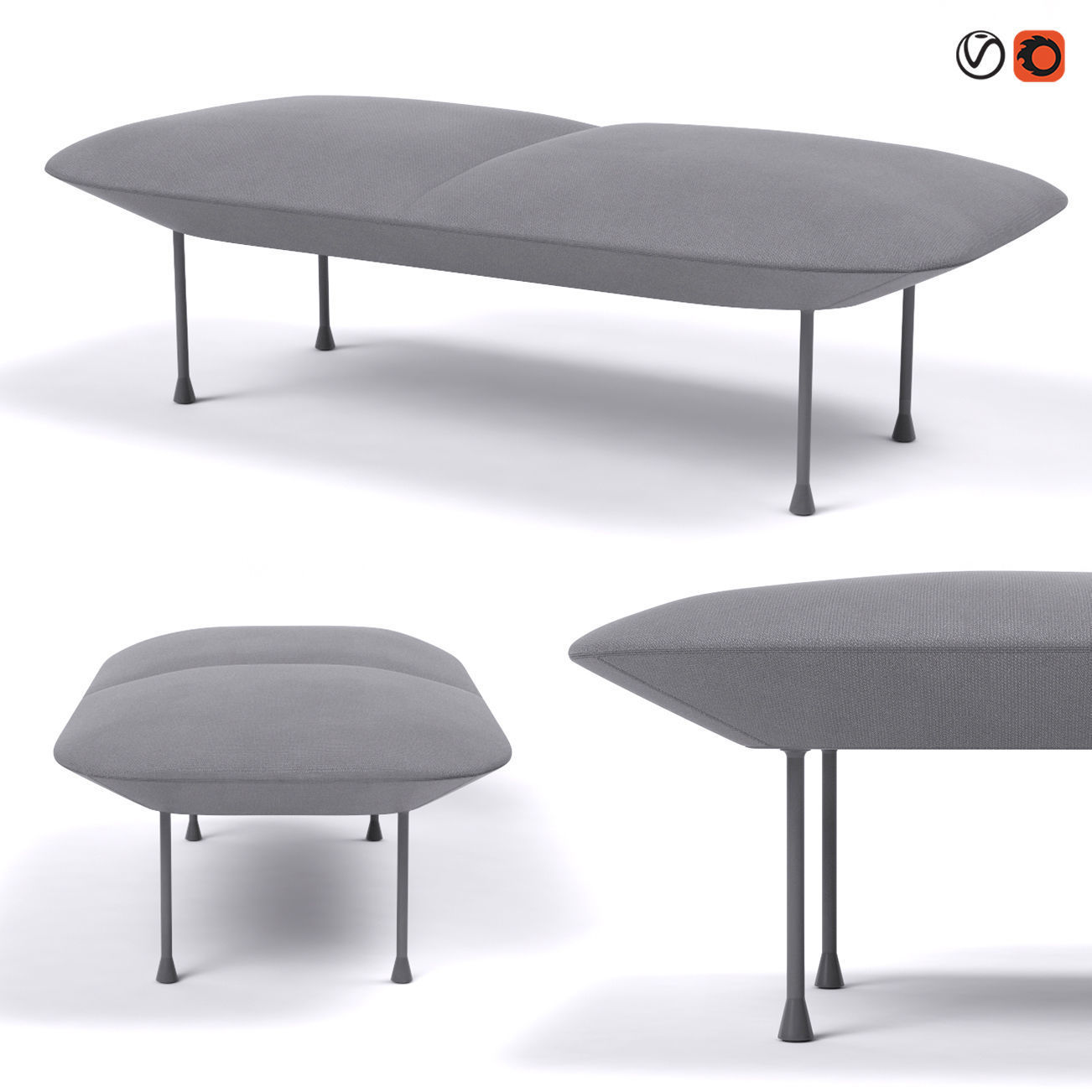 Muuto Oslo Bench 3D model | CGTrader