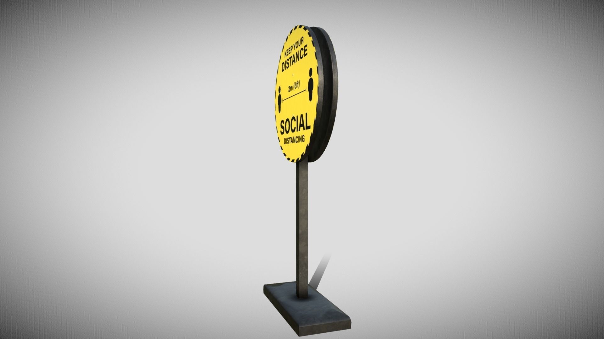 3D model Social Distancing Signage VR / AR / low-poly | CGTrader