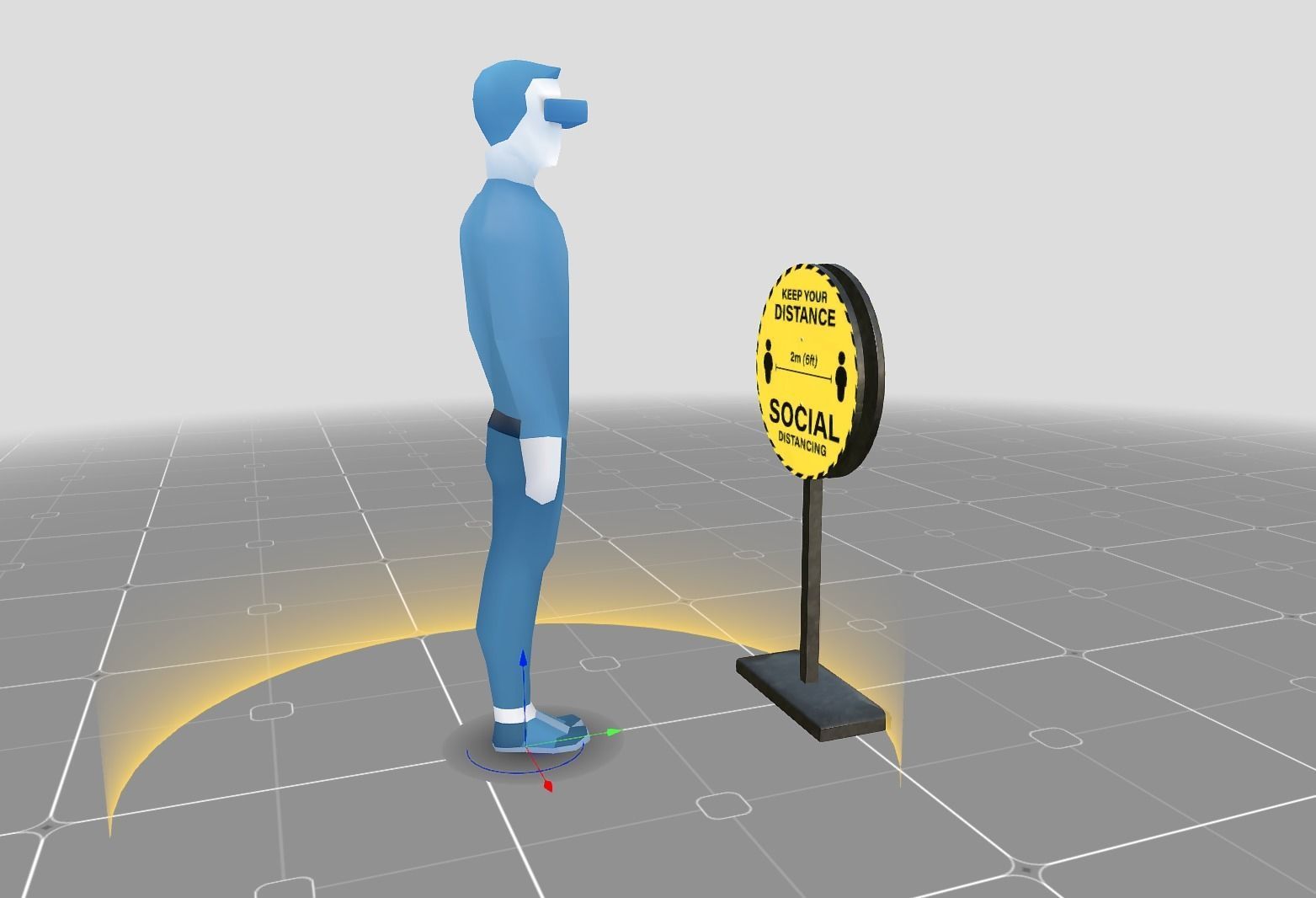 3D model Social Distancing Signage VR / AR / low-poly | CGTrader
