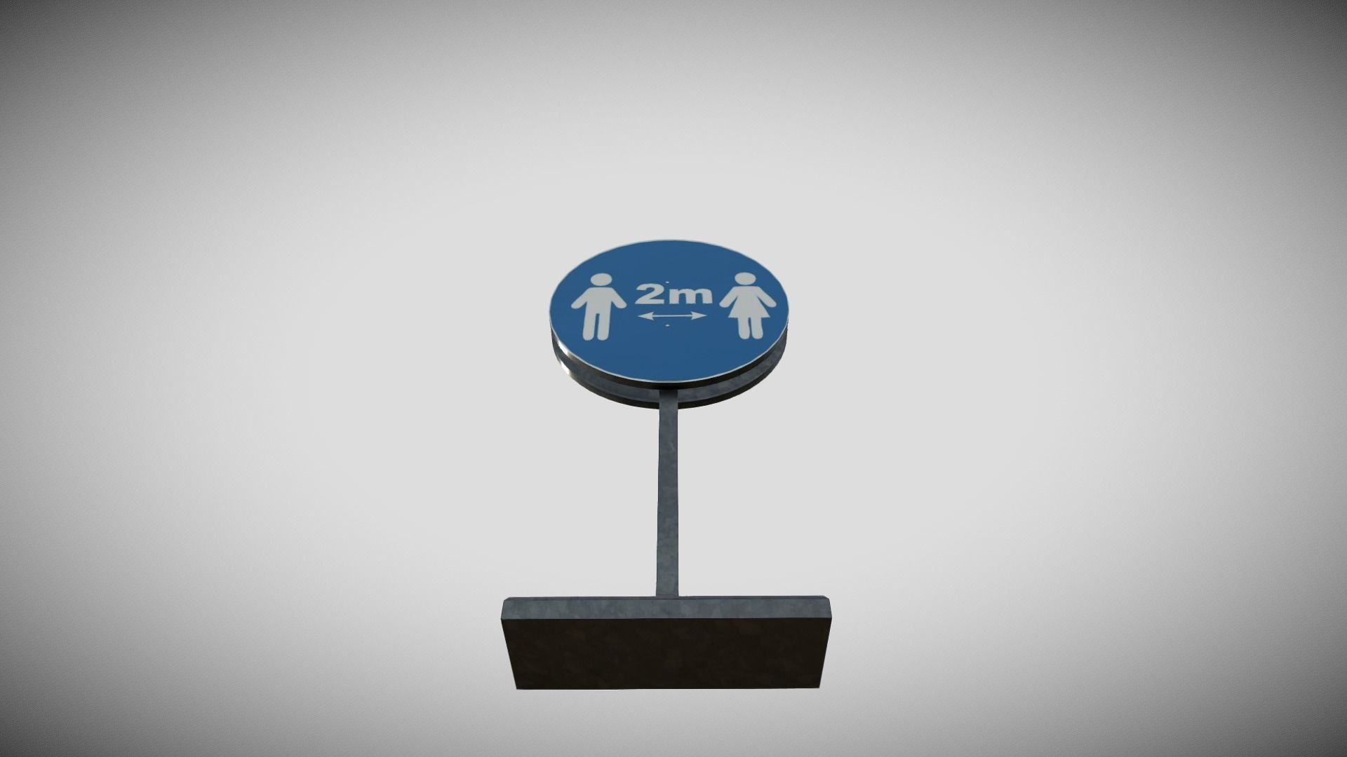 3D model Social Distancing Signage VR / AR / low-poly | CGTrader