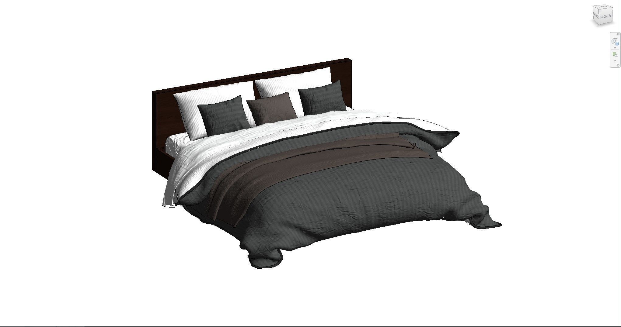 Revit Bed Family Three Sizes Full Queen and King 3D model | CGTrader