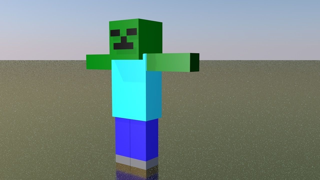 Minecraft Rigged Zombie free 3D model rigged | CGTrader
