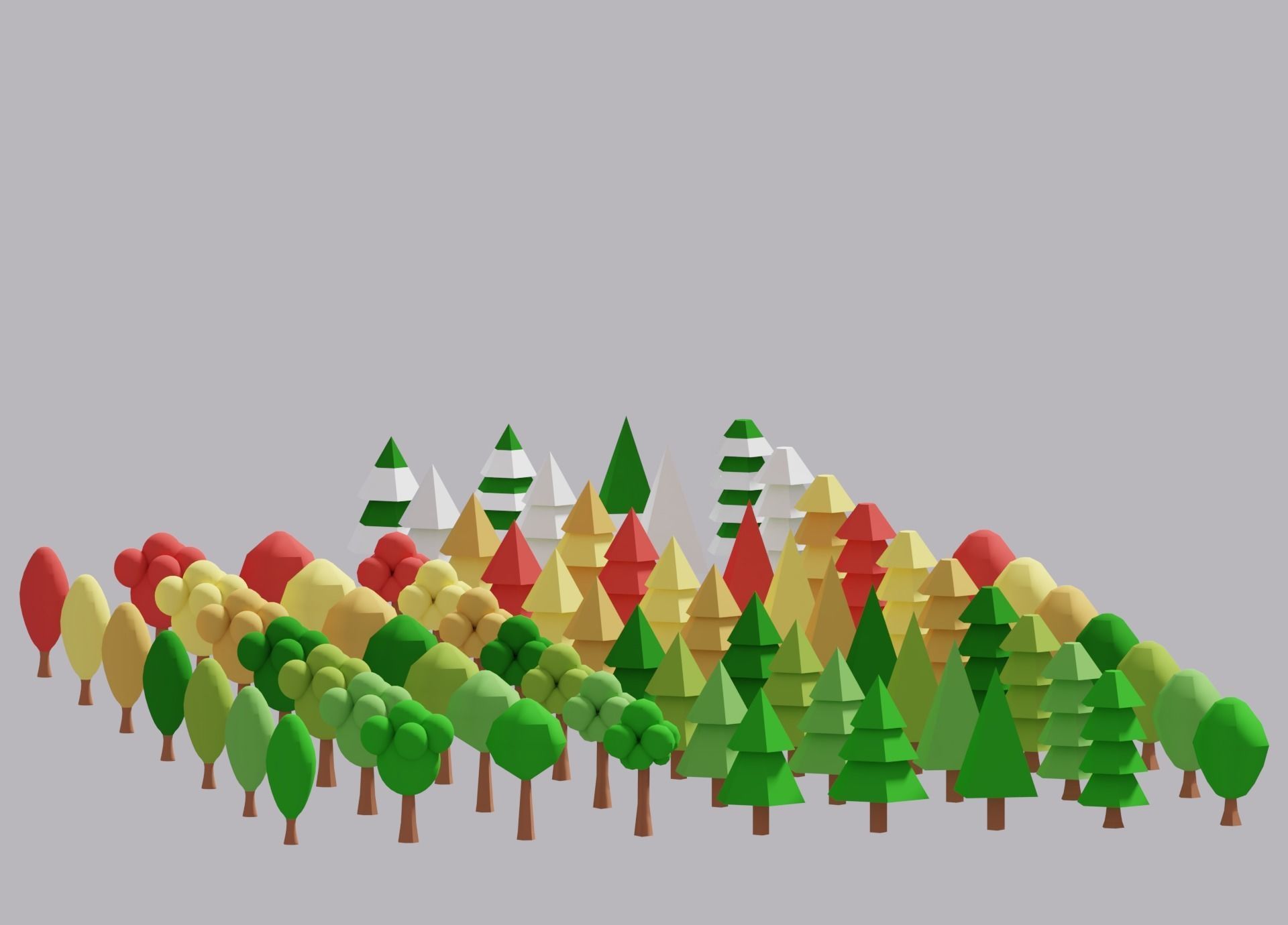 3D model Cartoon Simple Trees Pack Assest VR / AR / low-poly | CGTrader