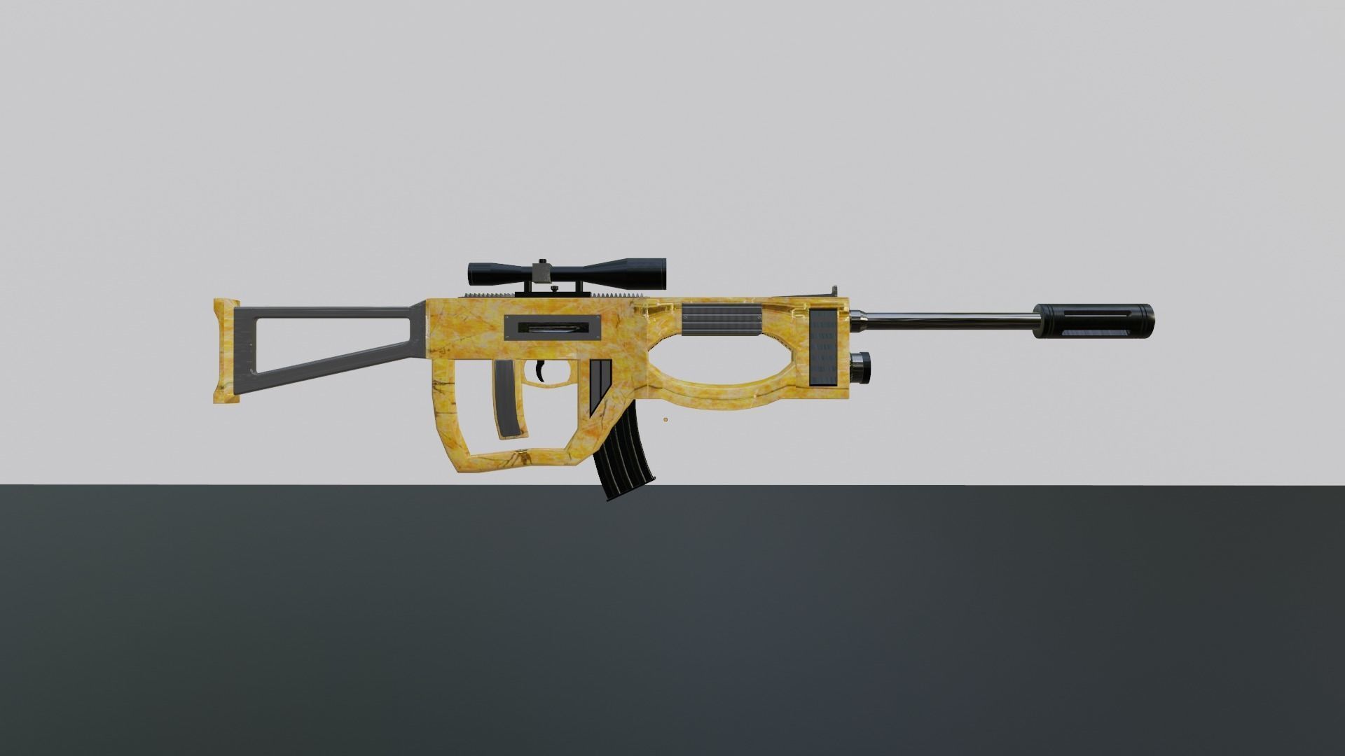 3D model Space Sniper Rifle - Yellow VR / AR / low-poly | CGTrader