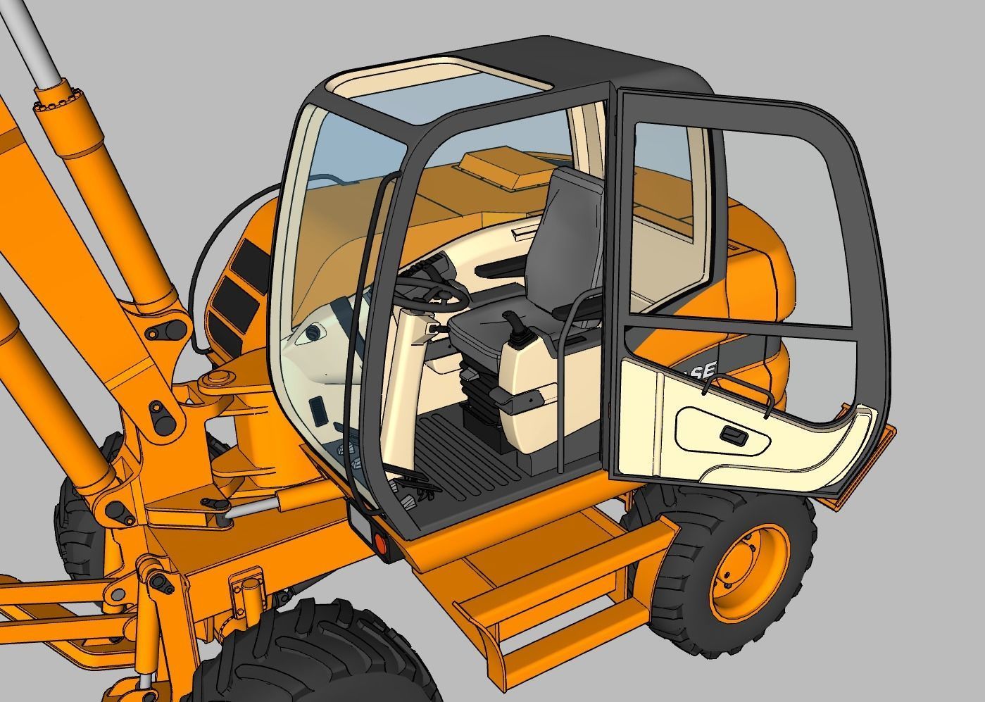 Pelleteuse Case WX 125 - Case WX 125 excavator 3D model | CGTrader