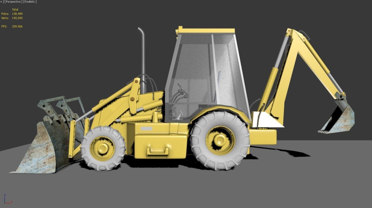 JCB 3D Model backhoe free 3D model | CGTrader