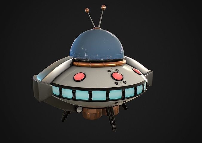3D model Cartoon Spaceship PBR VR / AR / low-poly | CGTrader