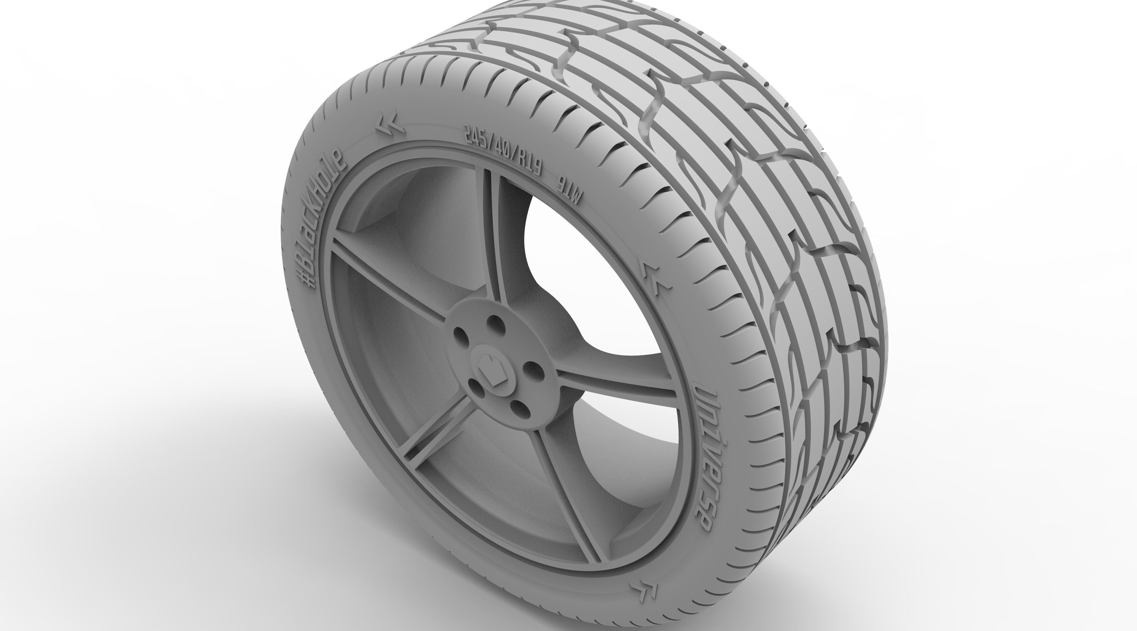 5-Spoke Wheel 3D model 3D printable | CGTrader