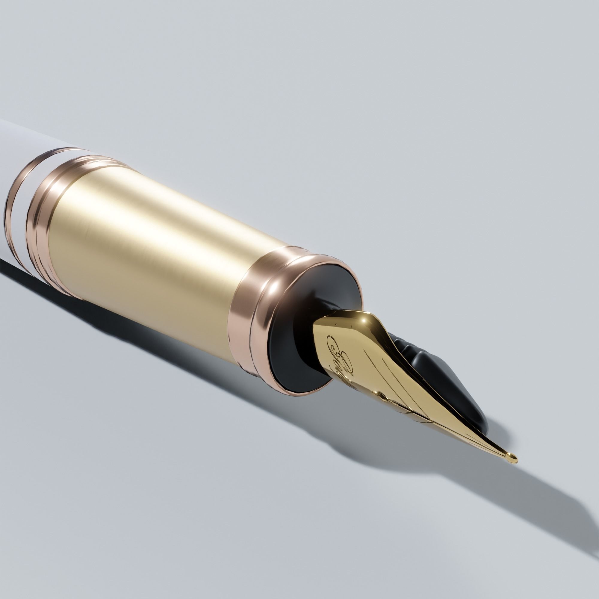 fountain pen- engraved pen nib 3D model | CGTrader