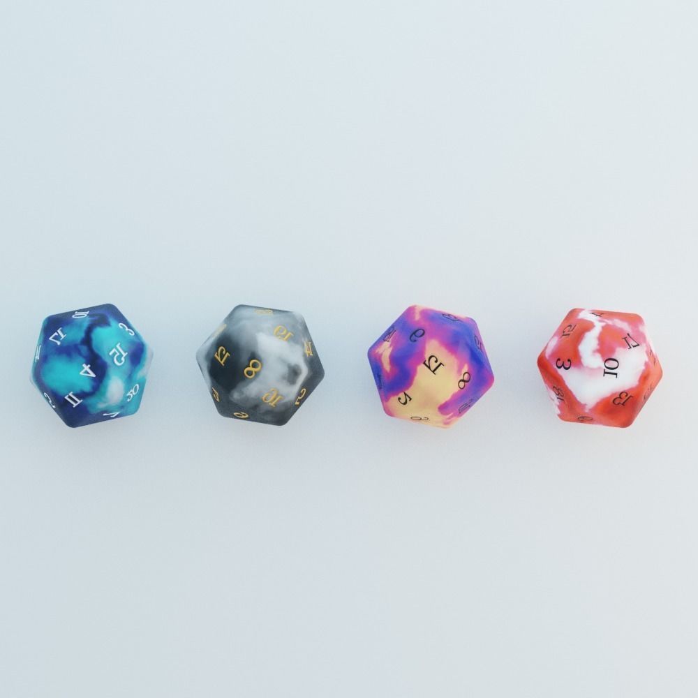 3D model D20 Ocean Reef Dice VR / AR / low-poly | CGTrader
