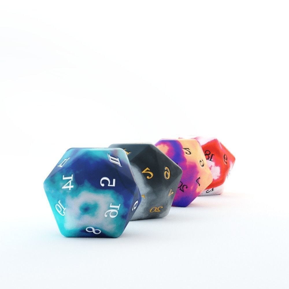 3D model D20 Ocean Reef Dice VR / AR / low-poly | CGTrader