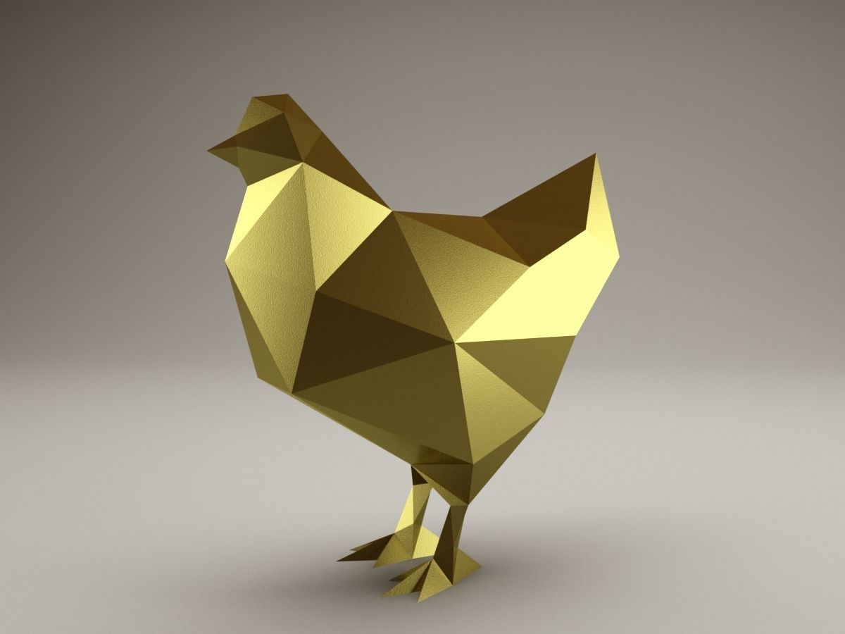 Modern Sculpture of Chicken 3D model 3D printable | CGTrader