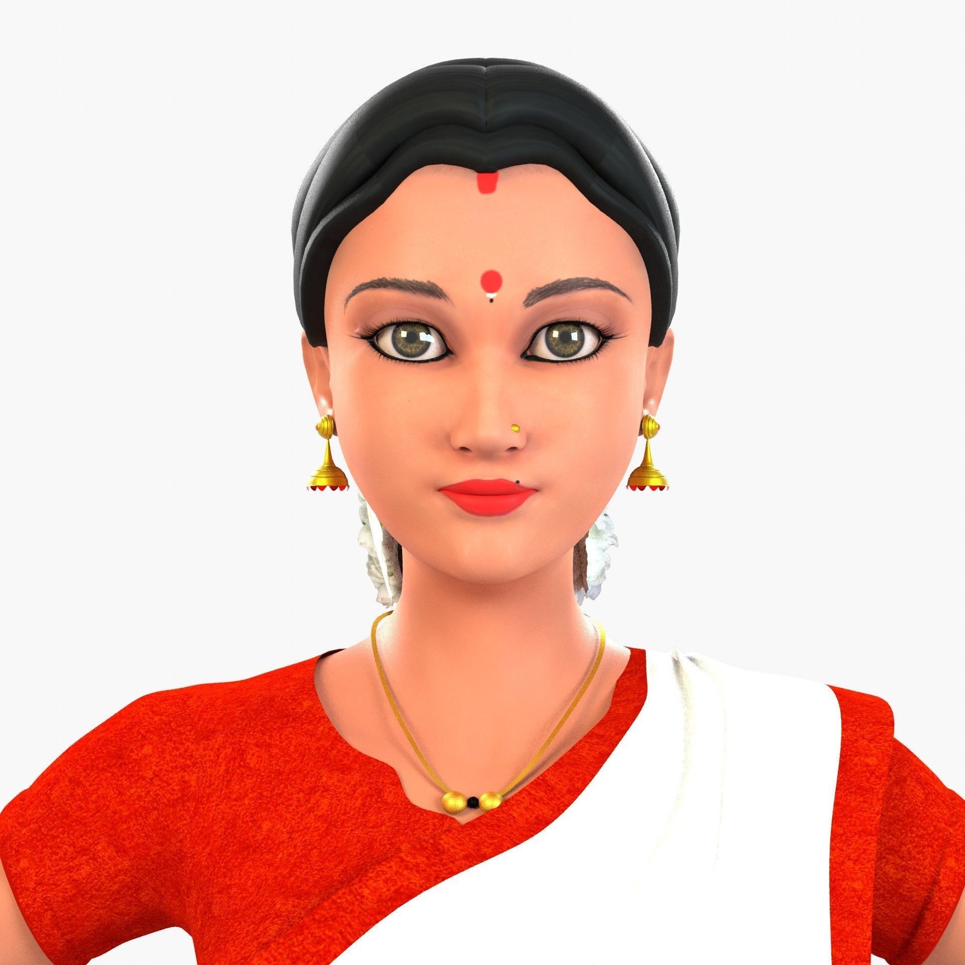 Indian Lady Character Ausmita 3D model rigged | CGTrader