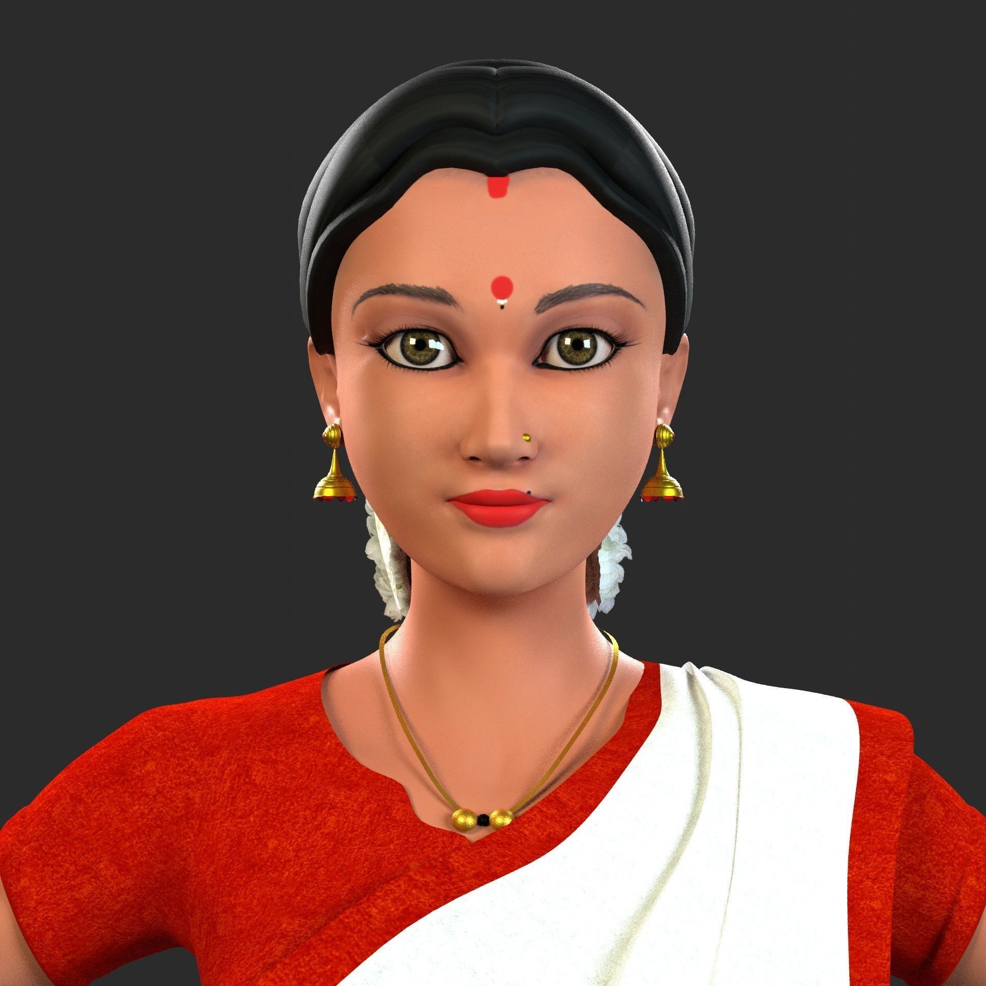 Indian Lady Character Ausmita 3D model rigged | CGTrader