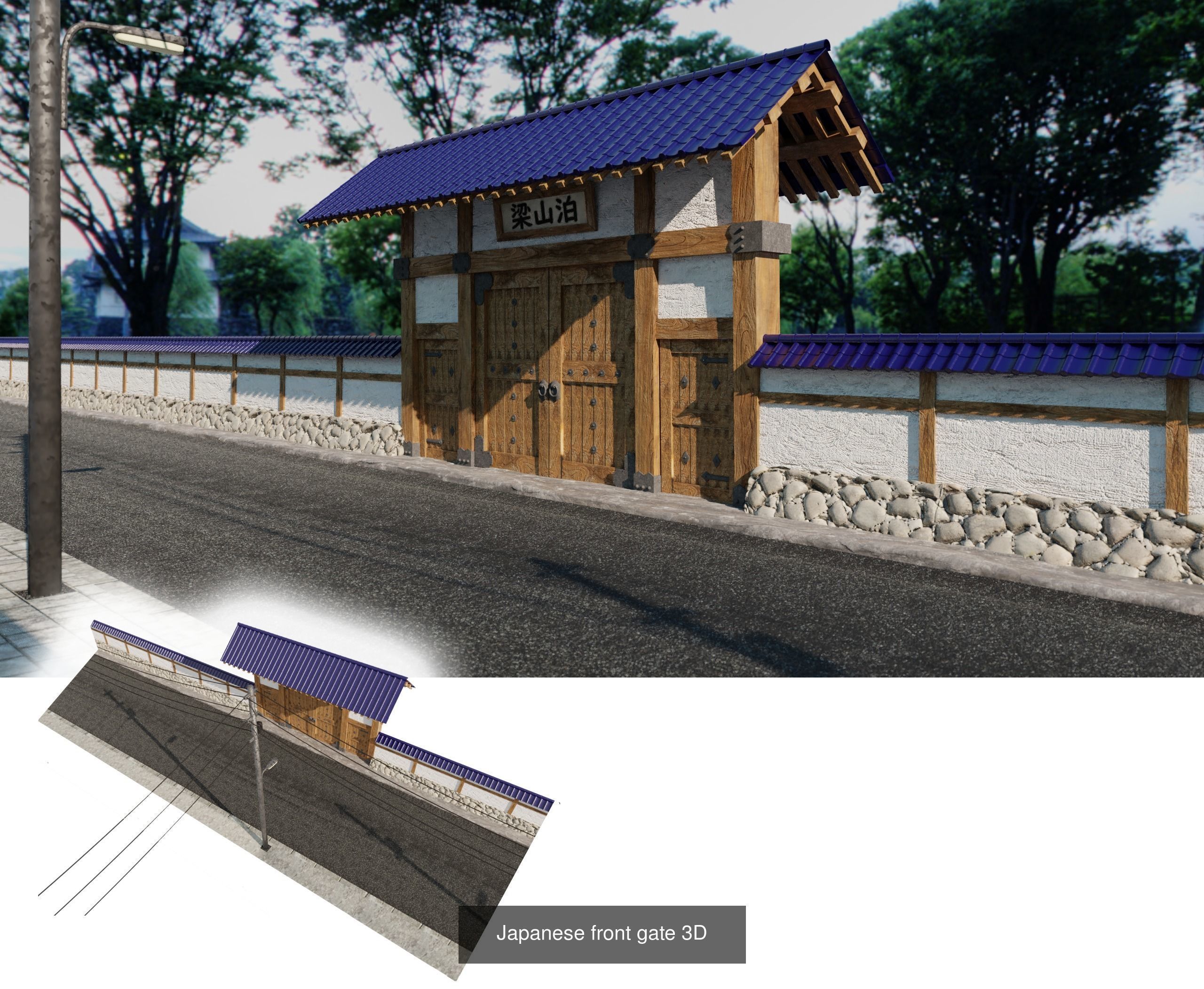 3D Model Collection Japanese style buildings multi pack VR / AR / low ...