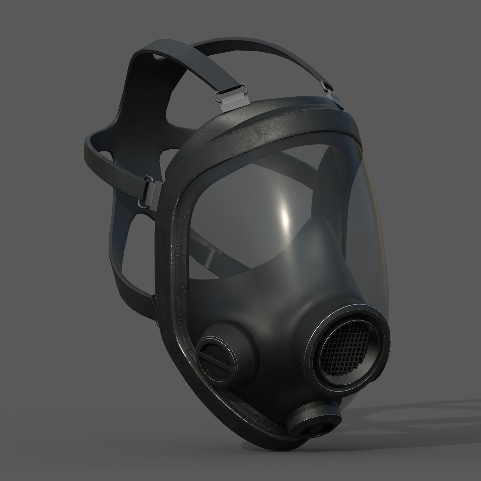 3D model Gas mask helmet safety isolated plastic VR / AR / low-poly ...