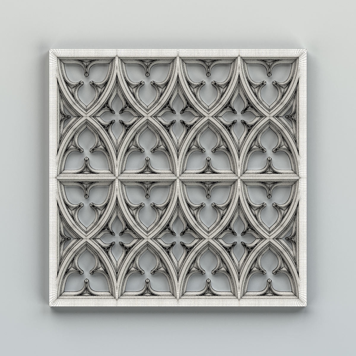 Wall panel 022 Gothic 3D model | CGTrader