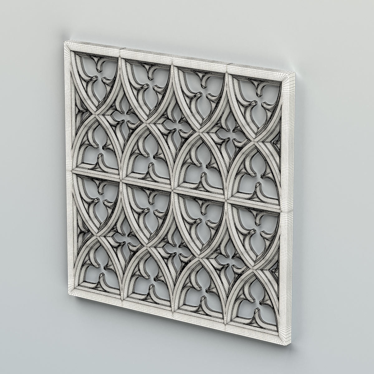 Wall panel 022 Gothic 3D model | CGTrader
