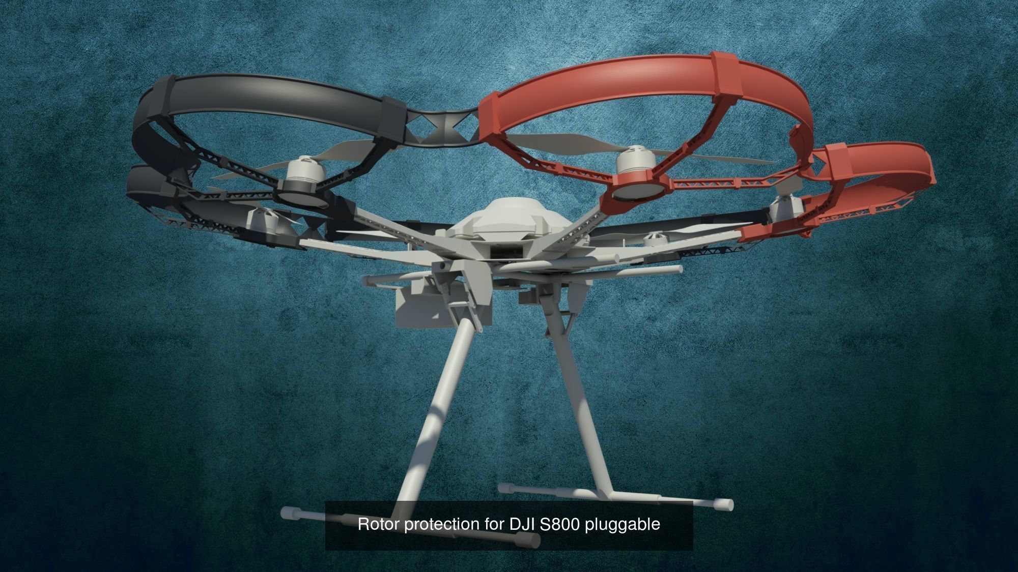 Multicopter DIJ S800 with printable Rotorprotection 3D Model Collection ...