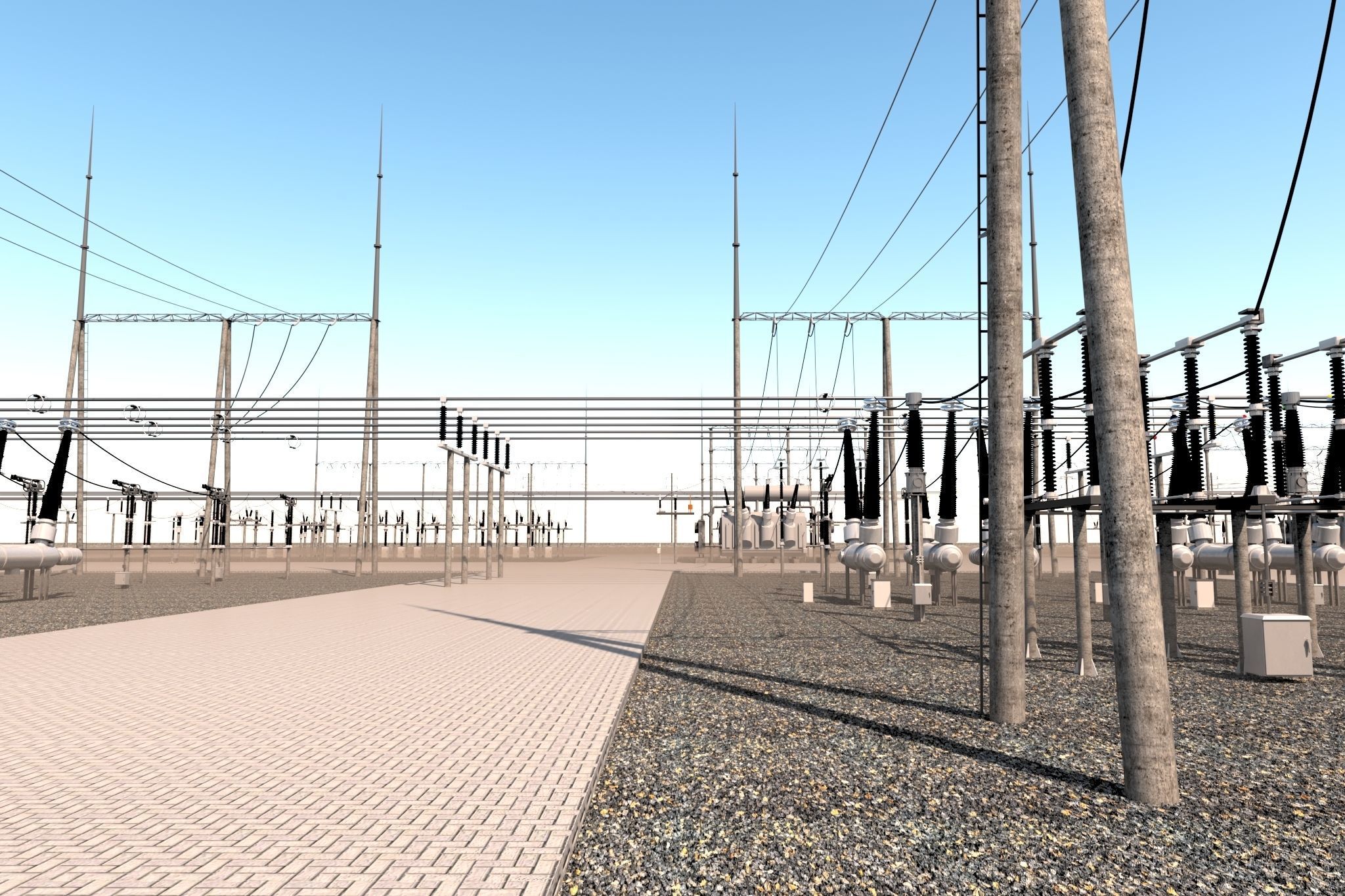 110KV to 60KV step-down Substation 3D model | CGTrader
