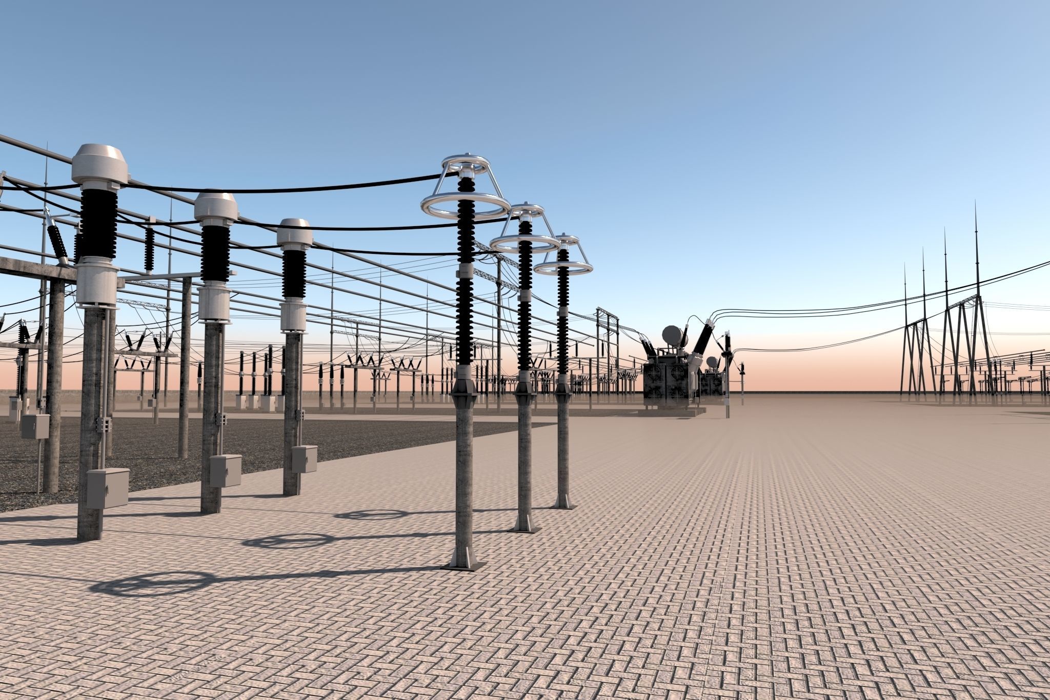 110KV to 60KV step-down Substation 3D model | CGTrader