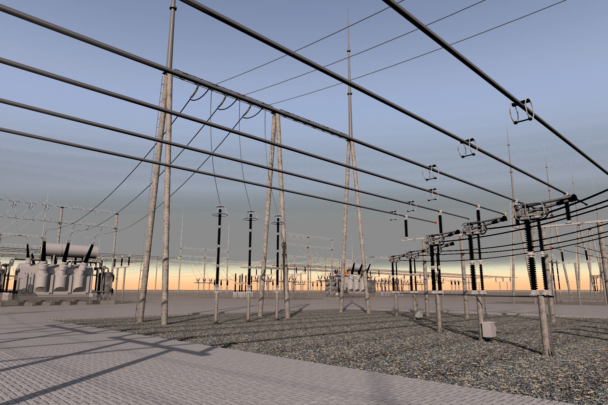 110KV to 60KV step-down Substation 3D model | CGTrader
