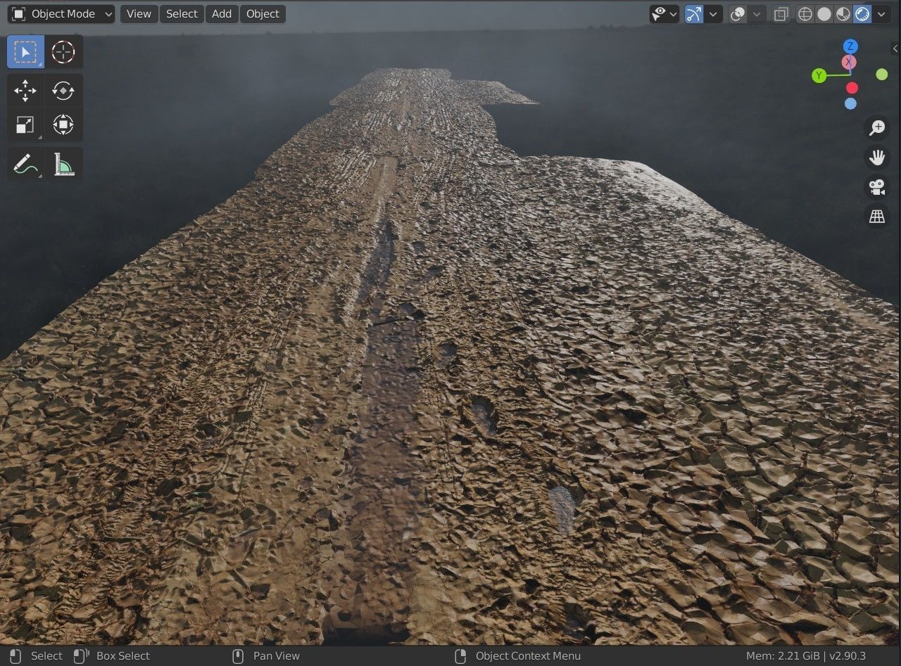 3D model 3d scan - muddy road 01 VR / AR / low-poly | CGTrader