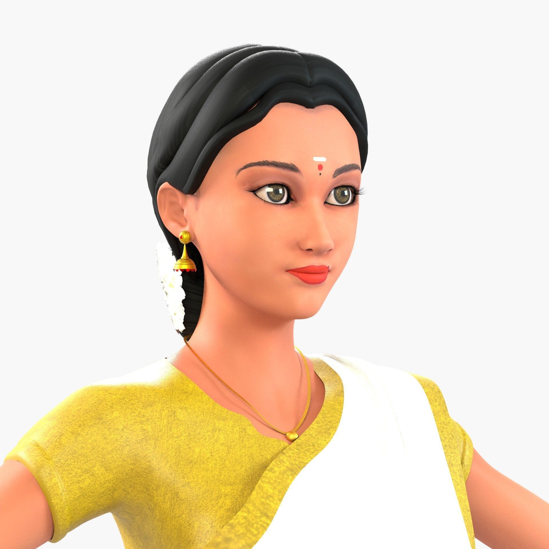 Indian Lady in Saree Manisha 3D model rigged | CGTrader