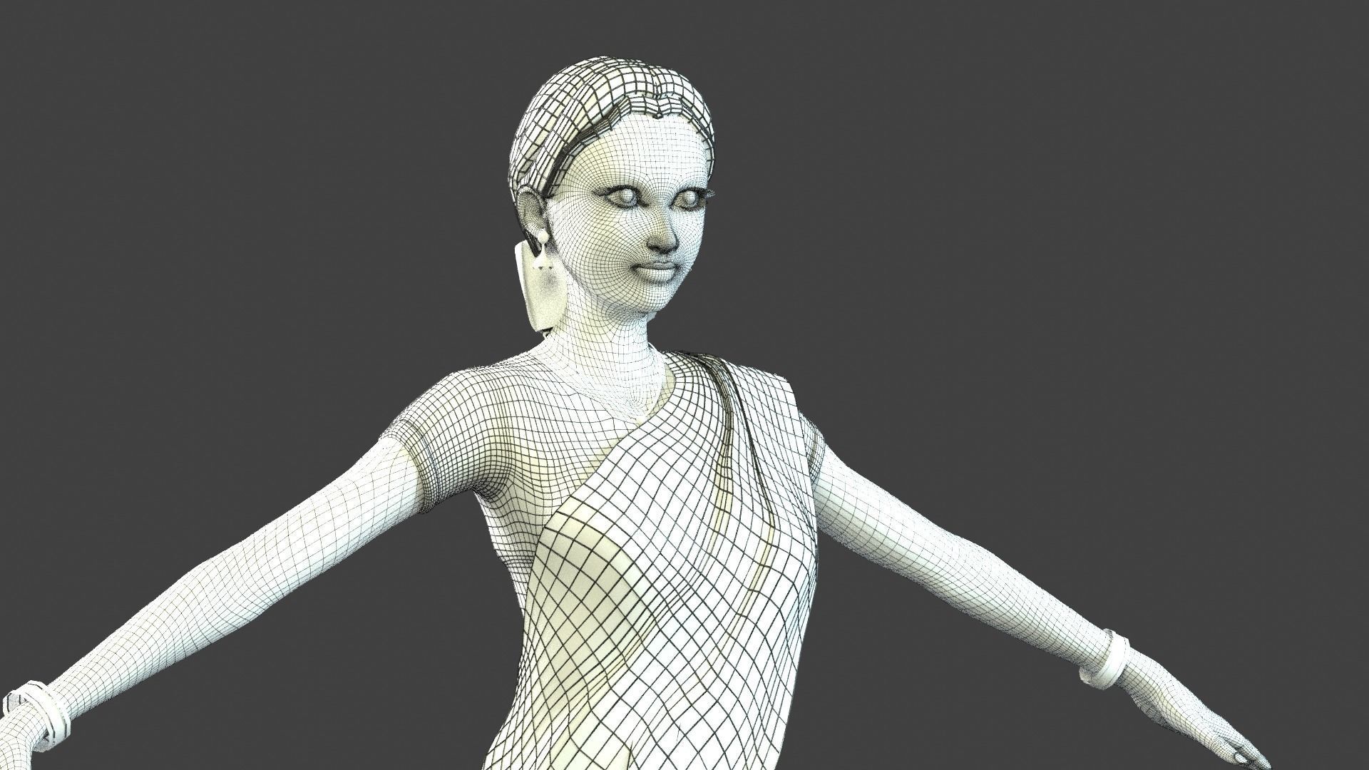 Indian Lady in Saree Manisha 3D model rigged | CGTrader